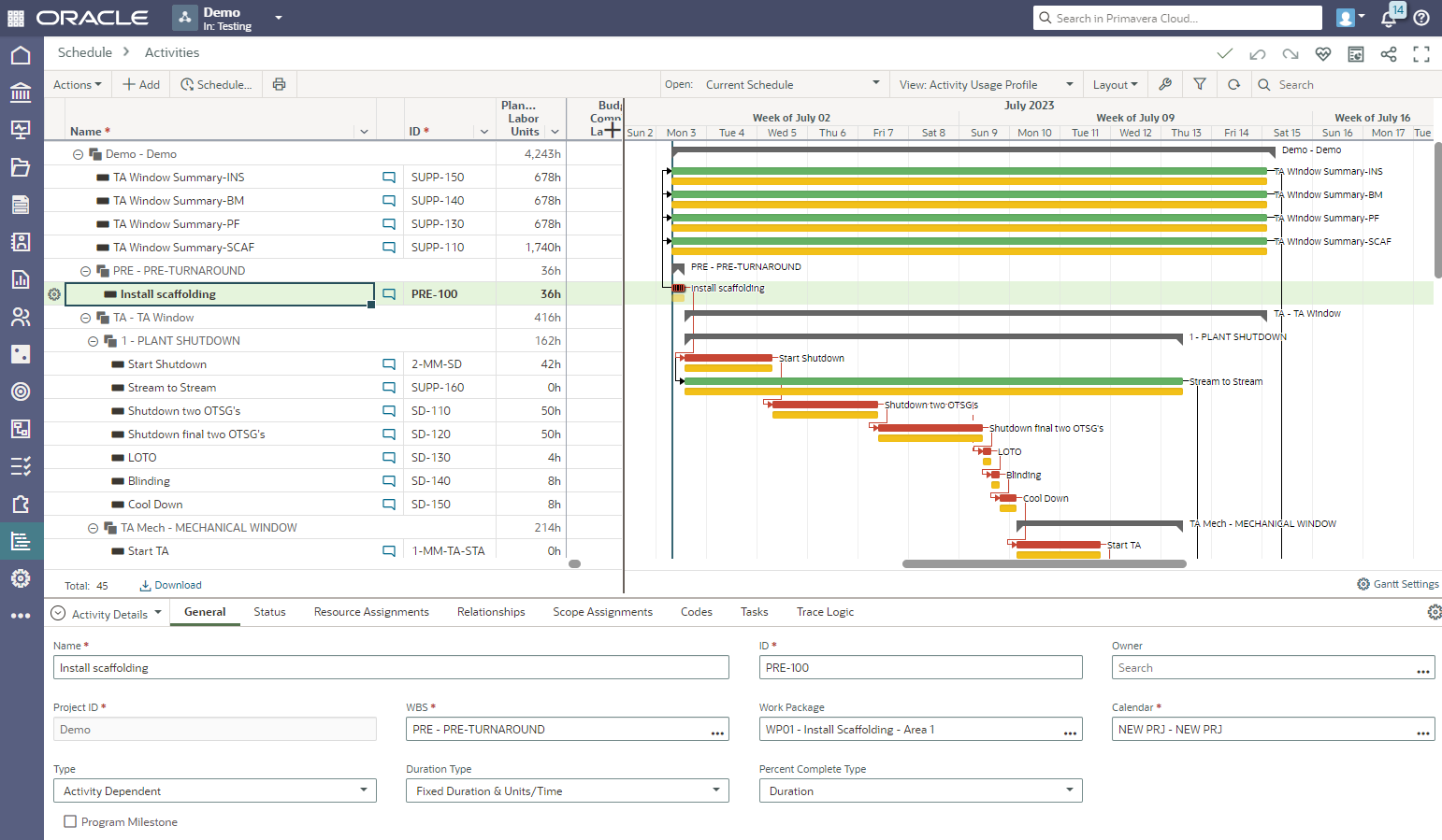 Oracle Primavera Cloud - A High Level Schedule Preview