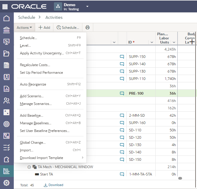 Oracle Primavera Cloud - A High Level Schedule Preview